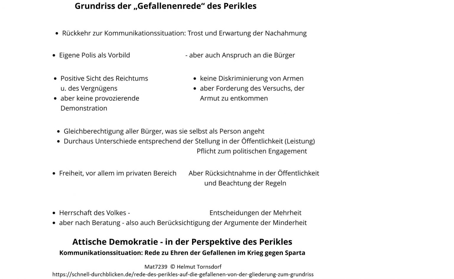 Die Rede des Perikles auf die Gefallenen - von der Gliederung zum ...